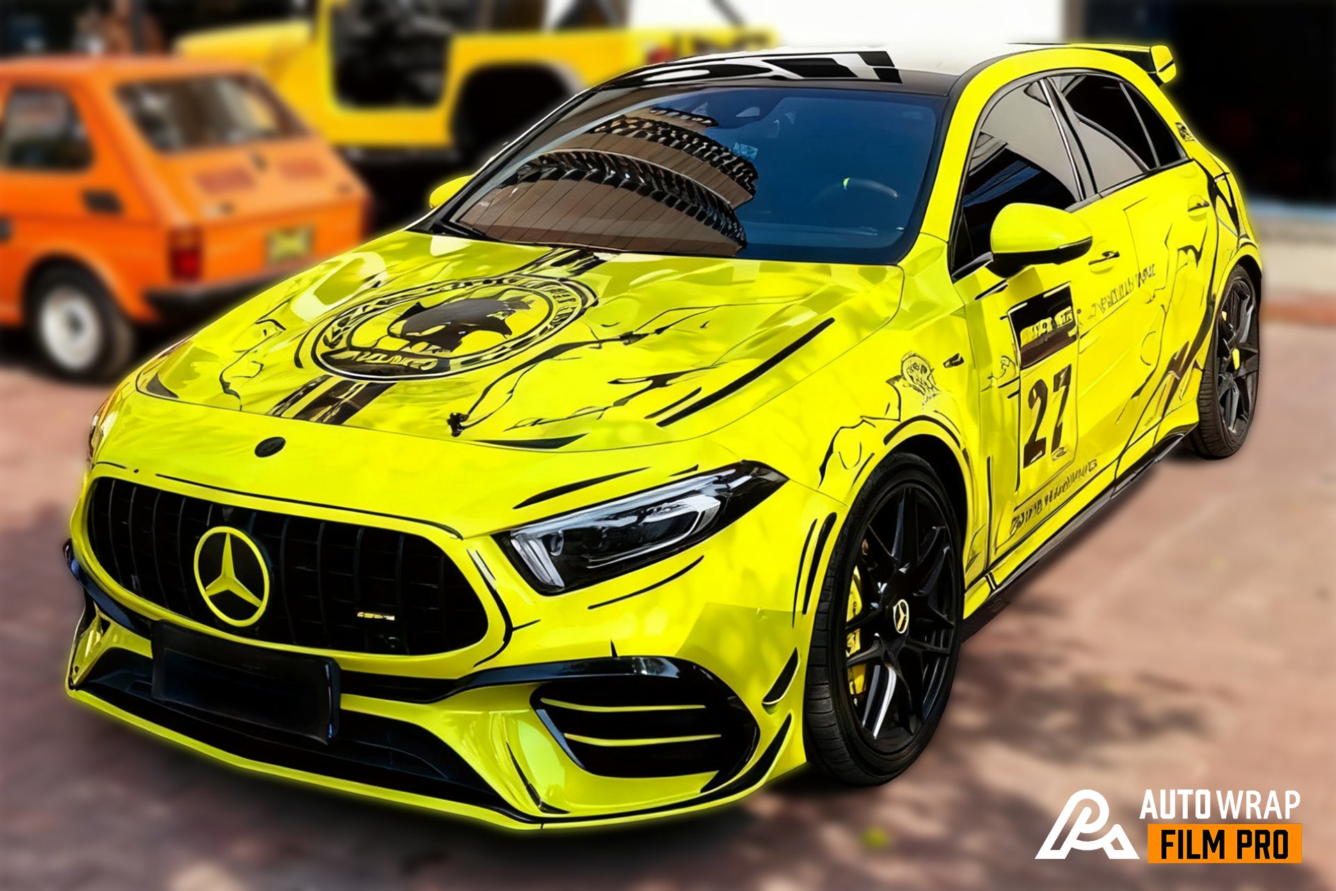 Yellow AMG Full Car Wrap [UW-49] – Auto Wraps Film Pro